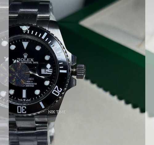 Черные мужские часы Rolex Submariner (premium)