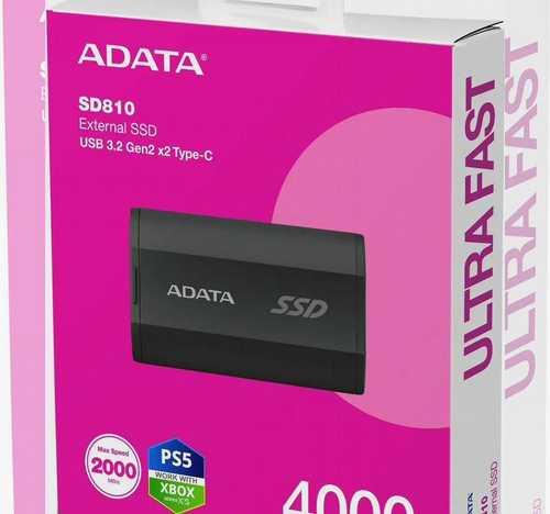 SSD внешний 4Tb adata SD810 черный новые гарантия