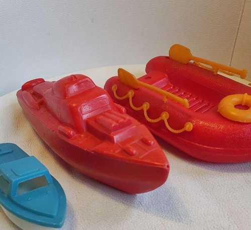 Игрушки СССР Пластик Лодка Военный катер