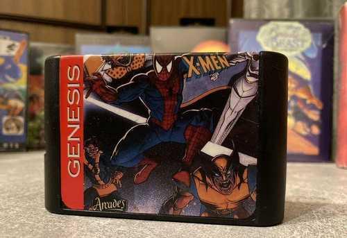 Spider-man X-Men Sega картридж стародел