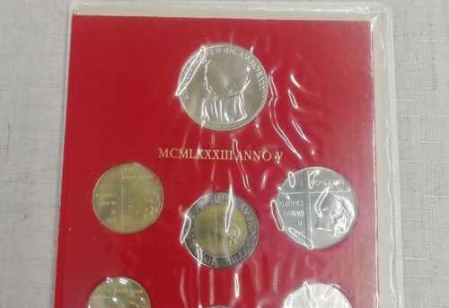 Набор из 7 монет 1983 Ватикан серебро