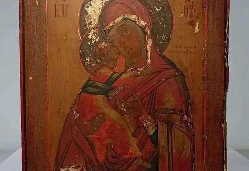 Икона старинная Владимирская Богородица