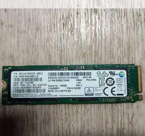 Оригинальный SSD M2 NVM Samsung 128gb