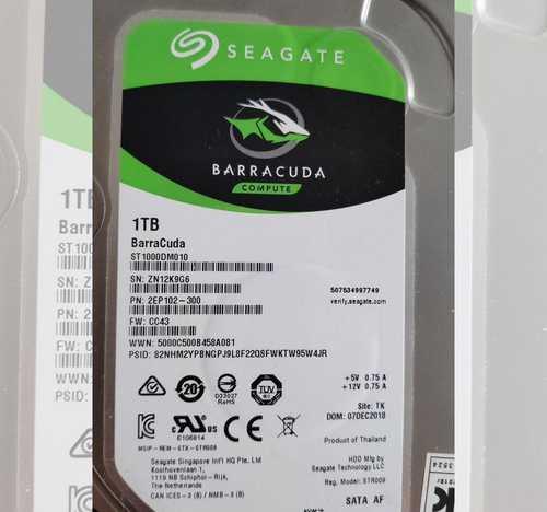 NEW Жесткий диск Seagate Barracuda Compute 1TB