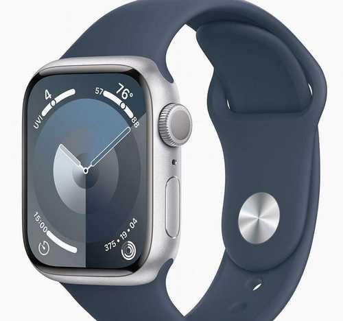 Смарт-часы Apple Watch Series 9, 41 мм Silver Al Storm Blue, Sport Band