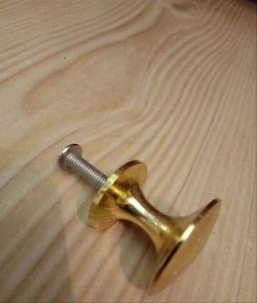 Ручка кнопка мебельная металл золото 11 шт