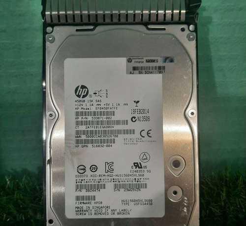 Серверный HDD hp ef0450fatfe 450gb