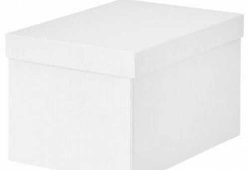 Tjena тьена Коробка с крышкой, белый, 18x25x15 см