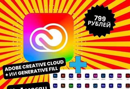 Adobe Creative Cloud -официально подписка 1мес/год