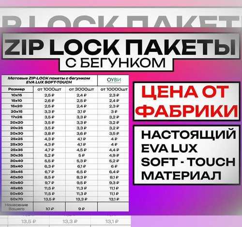 Пакет зип лок с бегунком 35х40