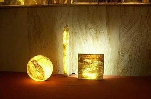 Светильник, ночник, панно, ламинация гибким камнем