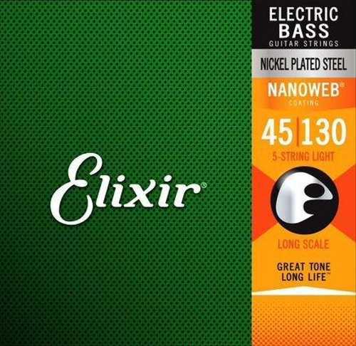 Elixir 14202 Nanoweb Light 5er Bass