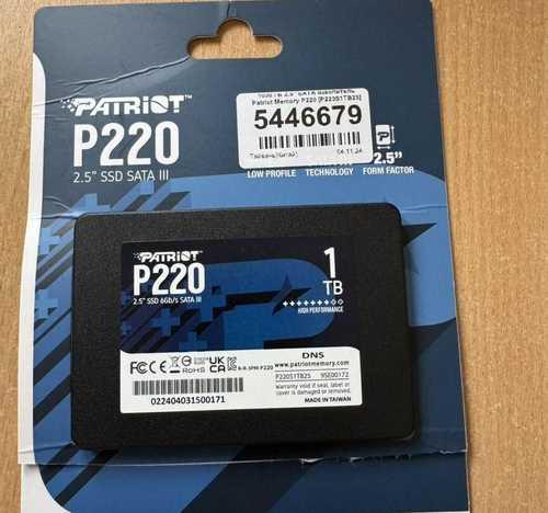 Ssd patriot p220 1tb SATA