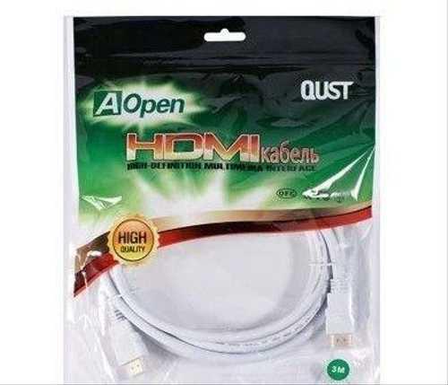 Aopen Кабель hdmi 19M/M ver 2.0, 3М, белый Aopen/Q