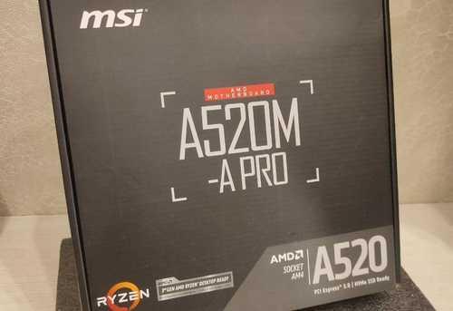 Материнская плата MSI A520M-A PRO, AM4, новая