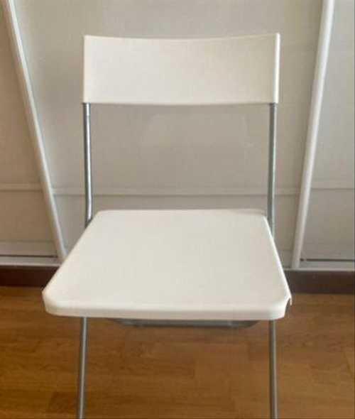 2 стула складные белые Гунде IKEA