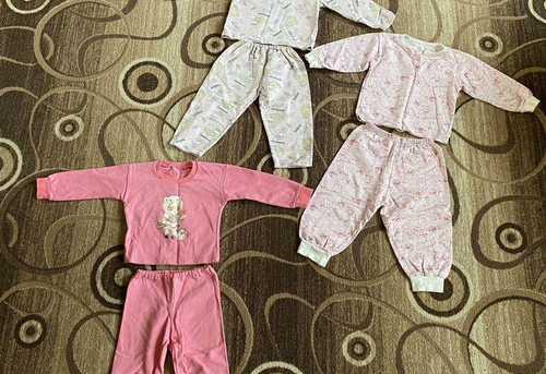 Пижамы для девочки 2-3 года
