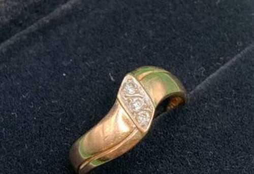Золотое кольцо с фианитом размер 18 Проба 585
