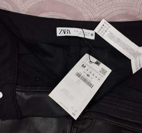 Кожаная юбка zara m