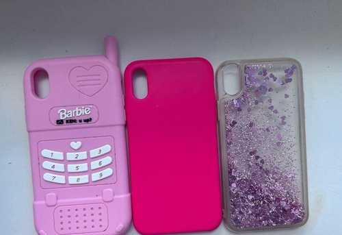 Чехол на iPhone xr розовый барби