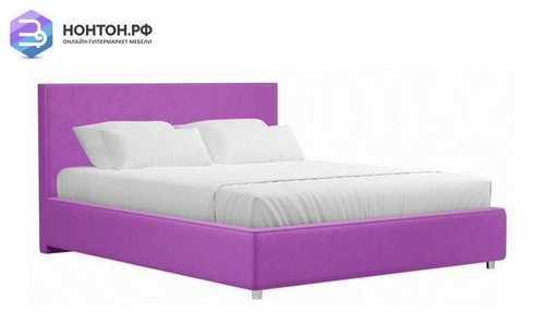 Кровать Кариба 1.6 м микровельвет фиолетовый