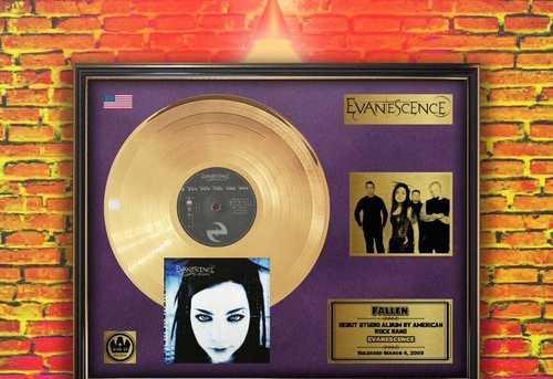 Evanescence Fallen золотой винил в рамке подарок