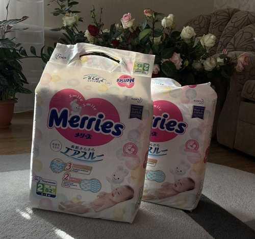 Подгузники Merries S, 4-8 кг 82шт