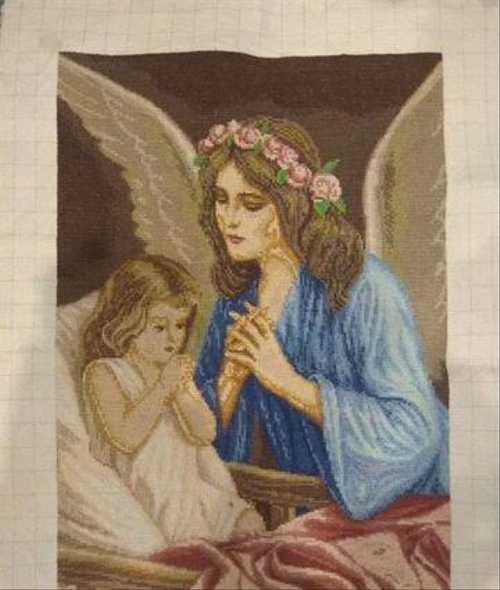Картина "Ангел - хранитель" вышитая крестом