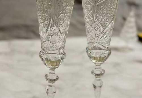 Набор бокалов для шампанского из хрусталя