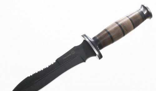 Нож Сталкер aUS-8 стоунвош черный наборная рукоят
