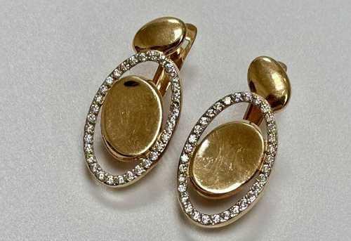 Серьги золотые с бриллиантами(L14)
