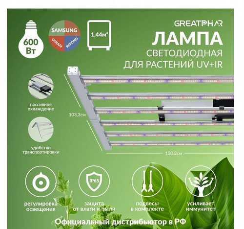 GreatPhar LED DZ16 600 Вт UV IR