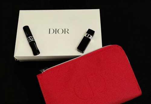 Косметичка Dior Cosmetic Bag + Lipstick, Mascara