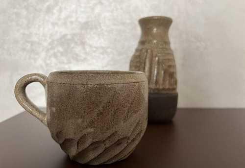 Кружка керамическая и ваза 18см