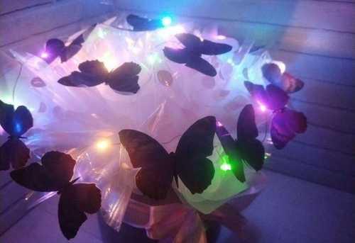 Светящиеся букеты из бабочек