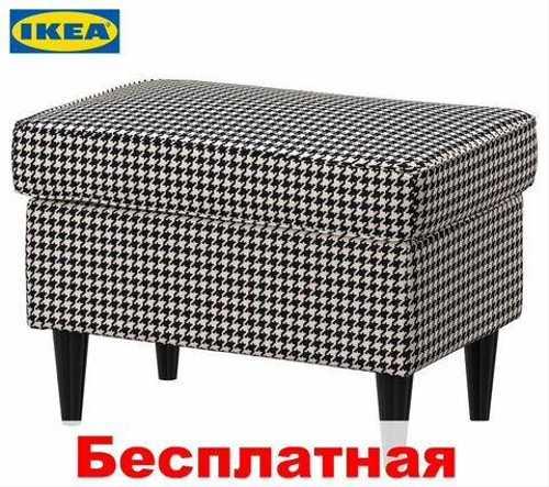 Страндмон Табурет для ног, черный/бежевый IKEA