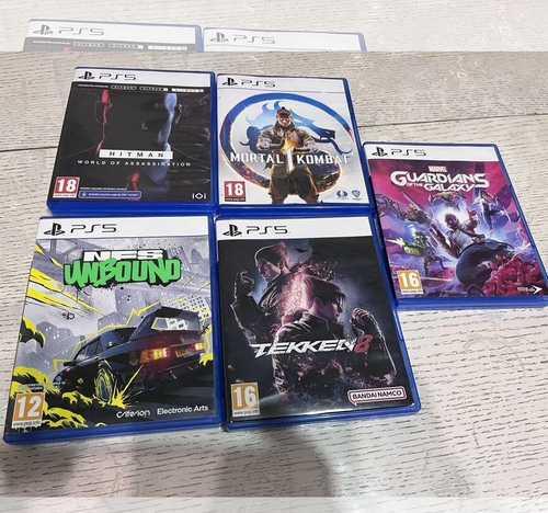 Диски, игры PS5 Hitman,NFS, MK1, Tekken8, Стражи