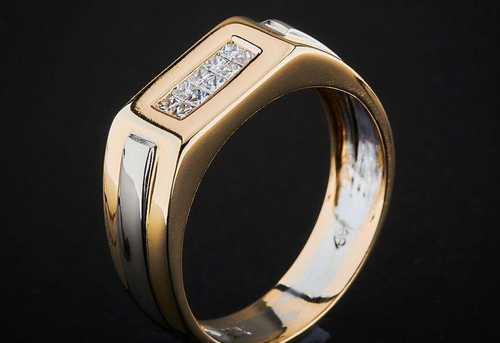 Перстень из комбинированного золота с бриллиантами