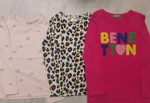 Лонгсливы Next, Benetton, р. 4-5 лет