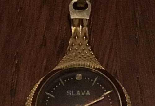 Часы кулон подвеска брелок с позолотой СССР