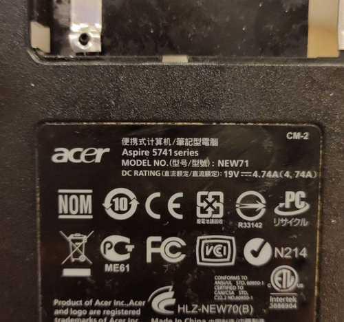 Acer aspire 5741 NEW71 разбор