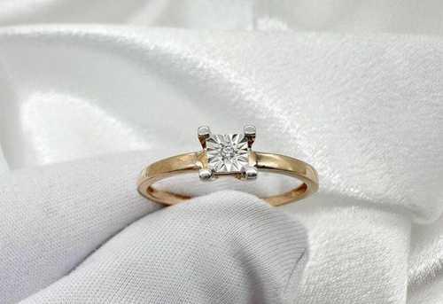 Золотое кольцо с бриллиантом 585 проба 1.4 гр