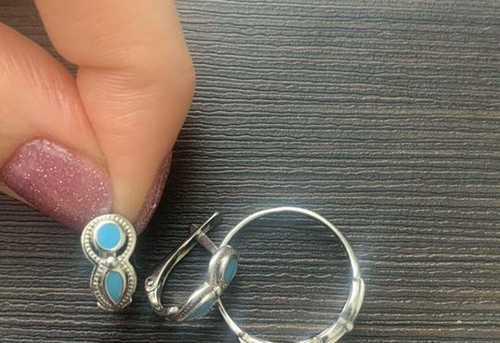 Серьги и кольцо серебряные