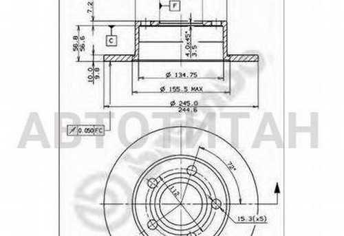 Диск тормозной UV Coated зад audi 100 (4A2, C4 ) 2