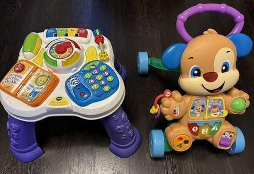 Развивающий стол vtech, ходунки fasher price