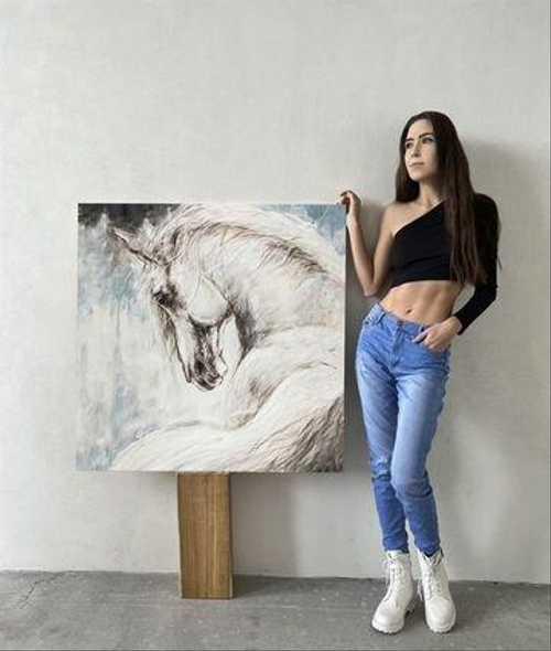 Картина Маслом на Холсте большая Лошадь