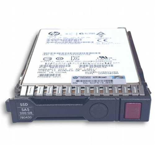 HP 200GB 12G SAS SSD SFF / 780430-001 (100% SMART)