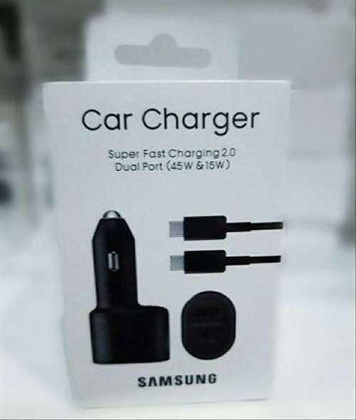 Автомобильная зарядка Samsung 45W на 15W, Type-C