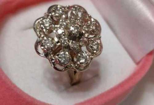 Золотое кольцо с бриллиантами Малинка