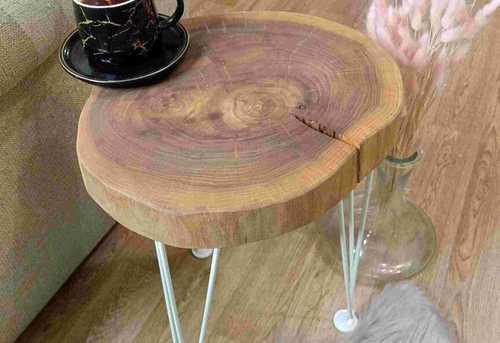 Деревянный столик лофт из дерева